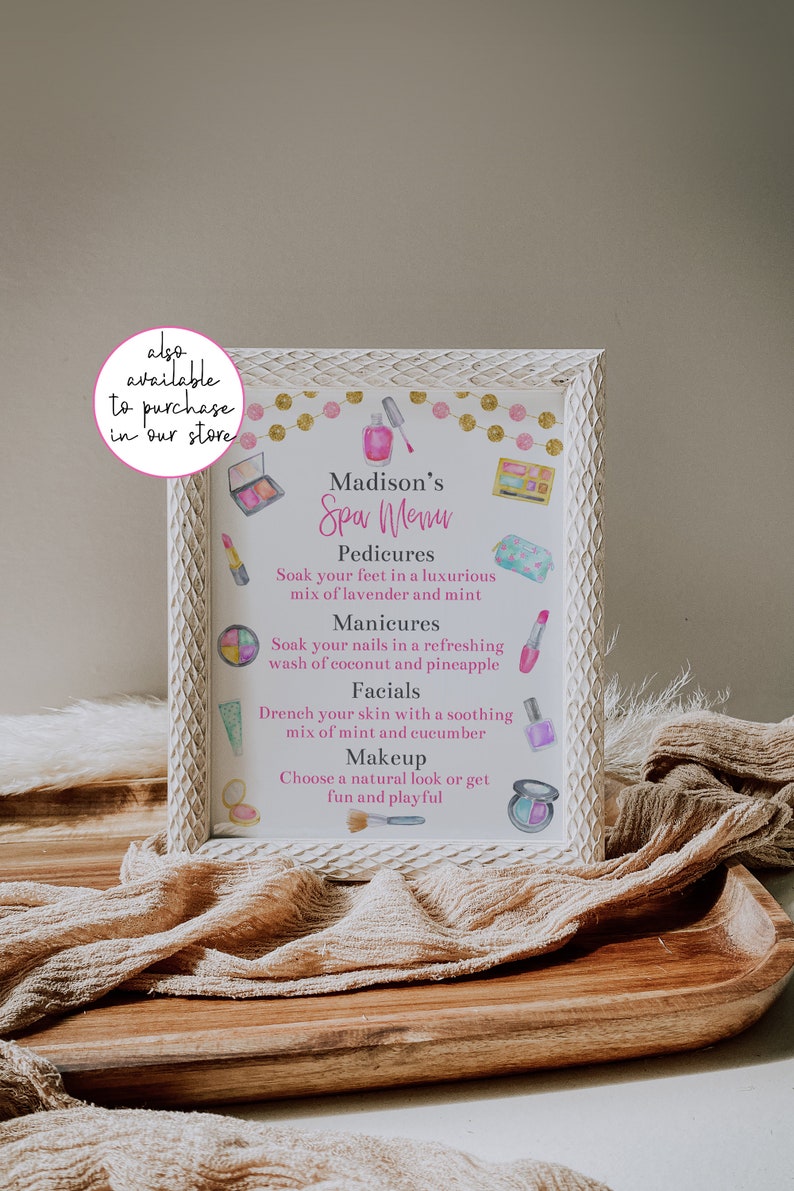 Editable Spa Party Welcome Sign Makeup Party Spa Party - Etsy
