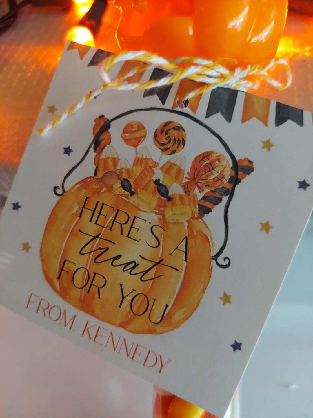 Printable Candy Corn and Pumpkin Halloween Tag Editable Halloween Treat ...