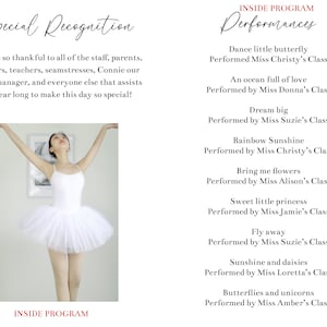 Editable Dance Recital Program Template, Printable Ballet Recital ...