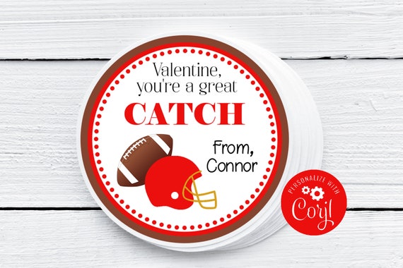 Editable Football Valentine, Sports Valentine, Printable Valentines ...