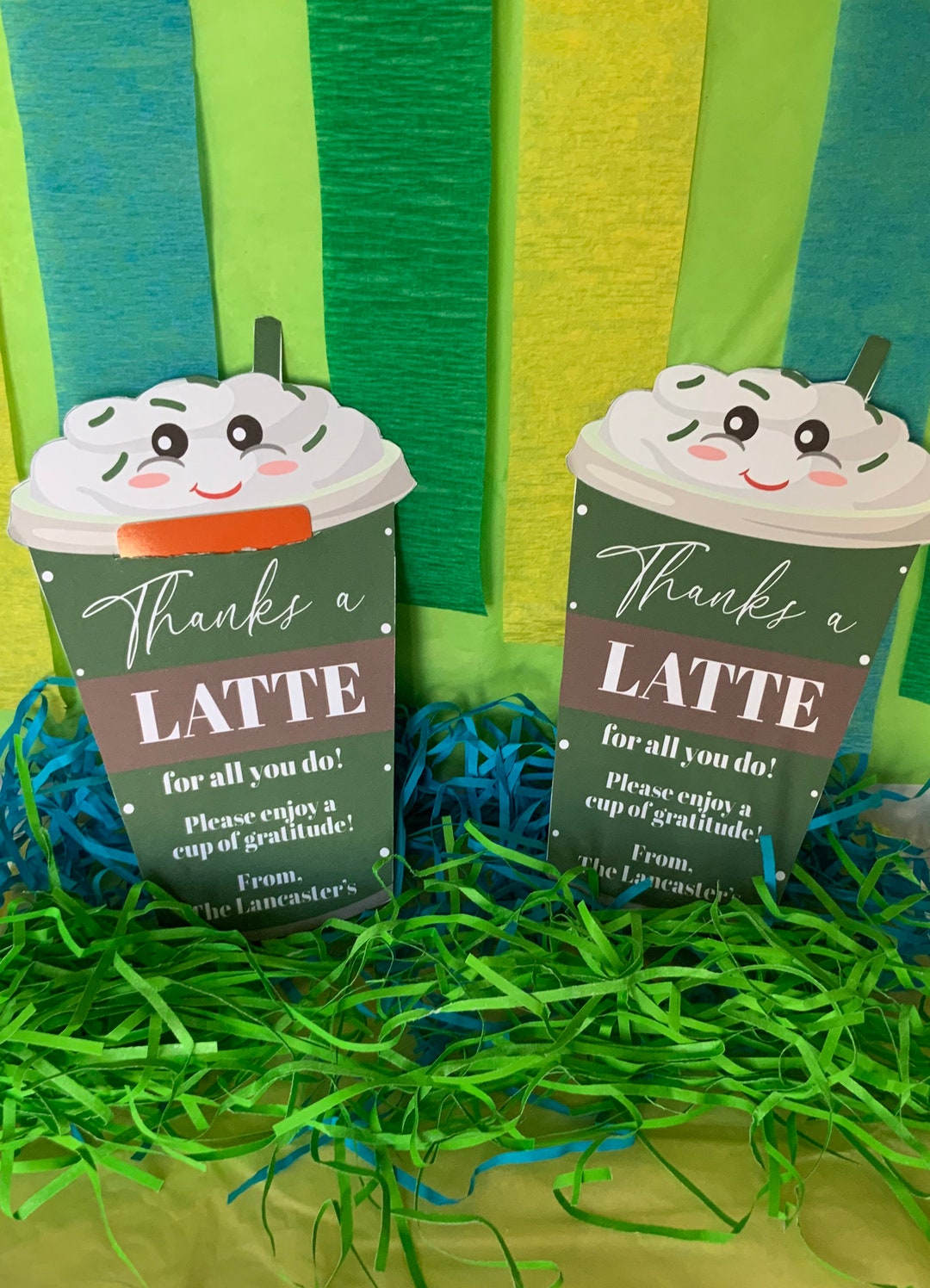 Editable Thanks A Latte Coffee Gift Card Holder Template, Printable ...