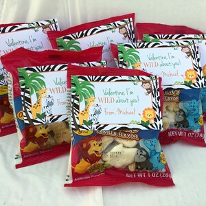 Animal Valentine, Animal Crackers, Editable Valentine, Wild About You ...