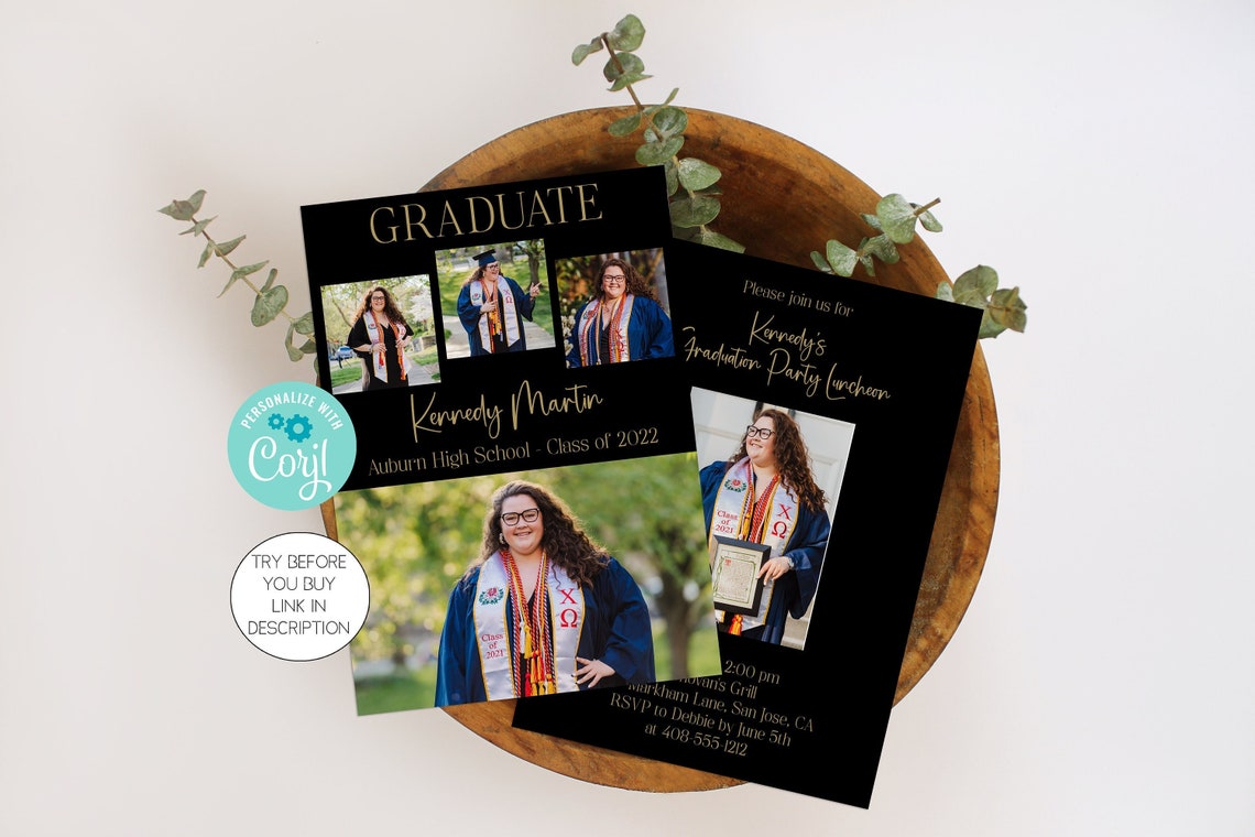 Fully Editable Graduation Party Invitation Template Printable - Etsy