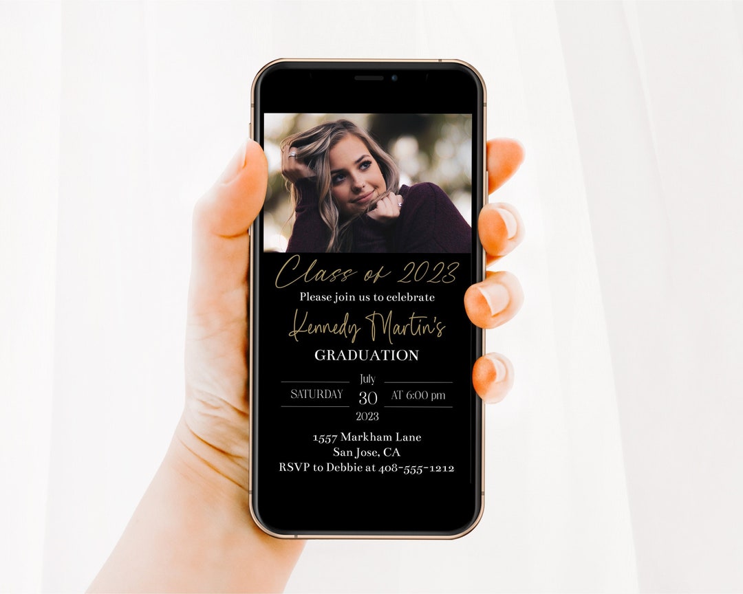 Graduation Announcement Evite, Graduation Party Invitation, Text or ...