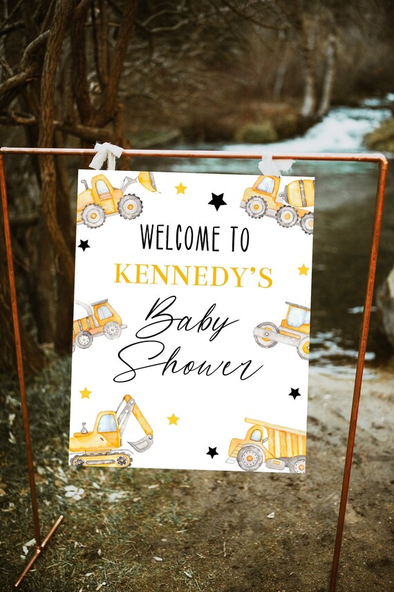 Editable Baby Under Construction Welcome Sign Template | Construction ...