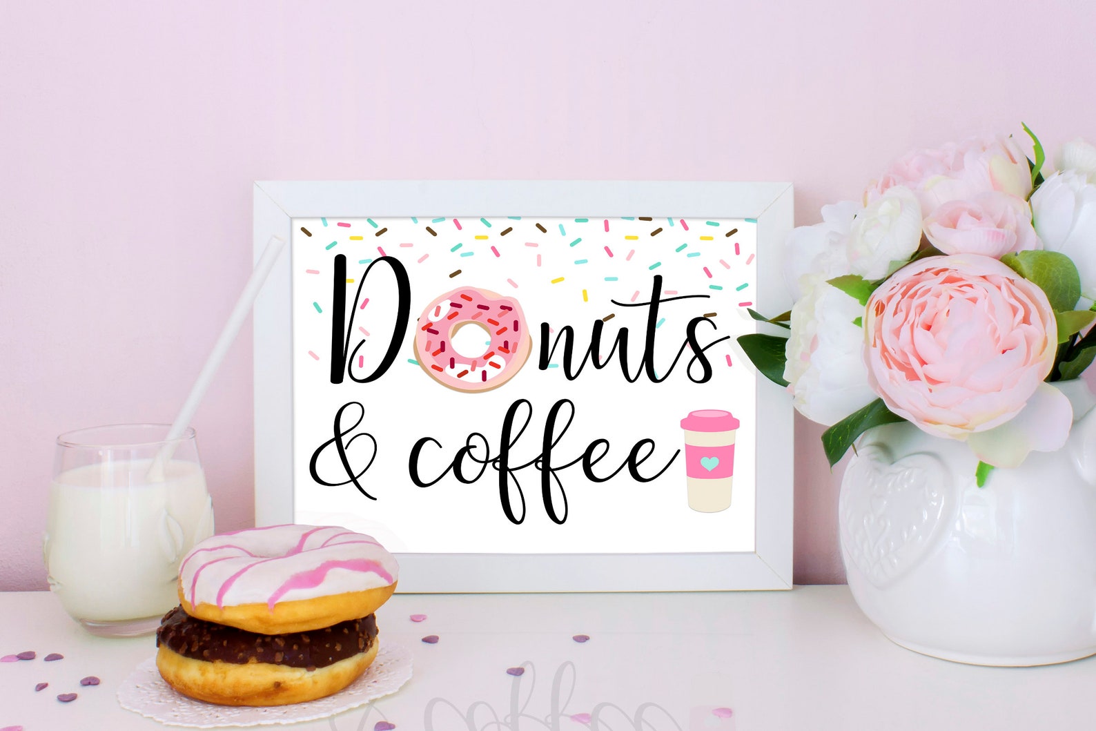 Donuts and Coffee Donut Sign Donut Bar Sign Donut Party - Etsy