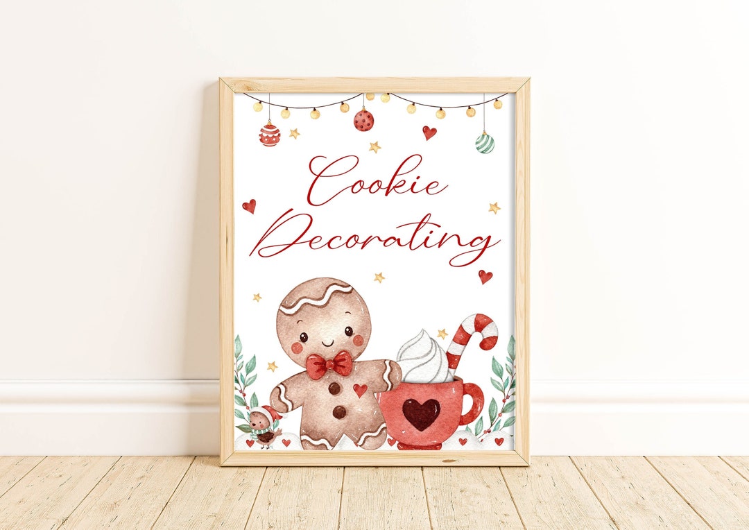 Printable Christmas Cookies Cookie Decorating Sign Cookie Decorating ...