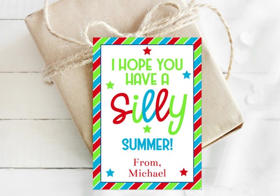 Printable Silly Summer Tag, End of School Gift, Gift for Class, School ...