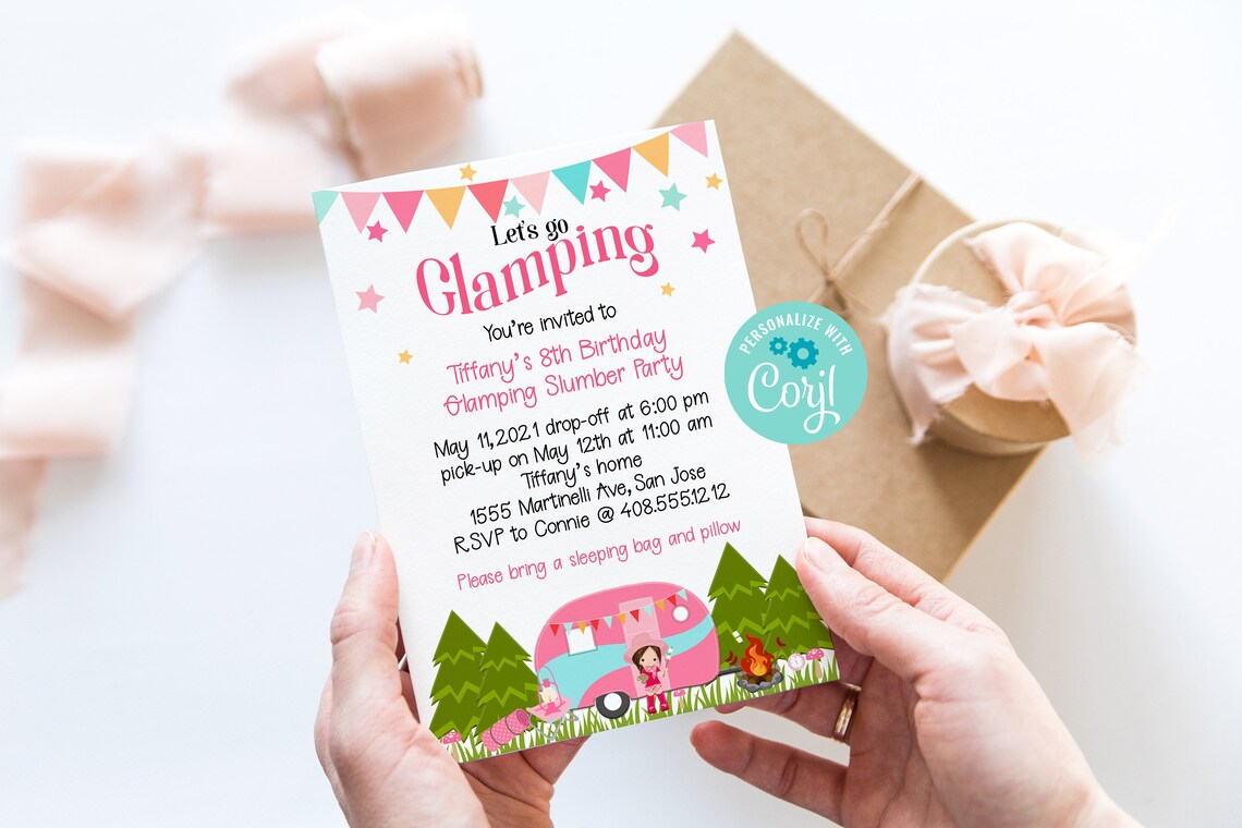 Editable Glamping Invitation Glamping Party Camping Party - Etsy