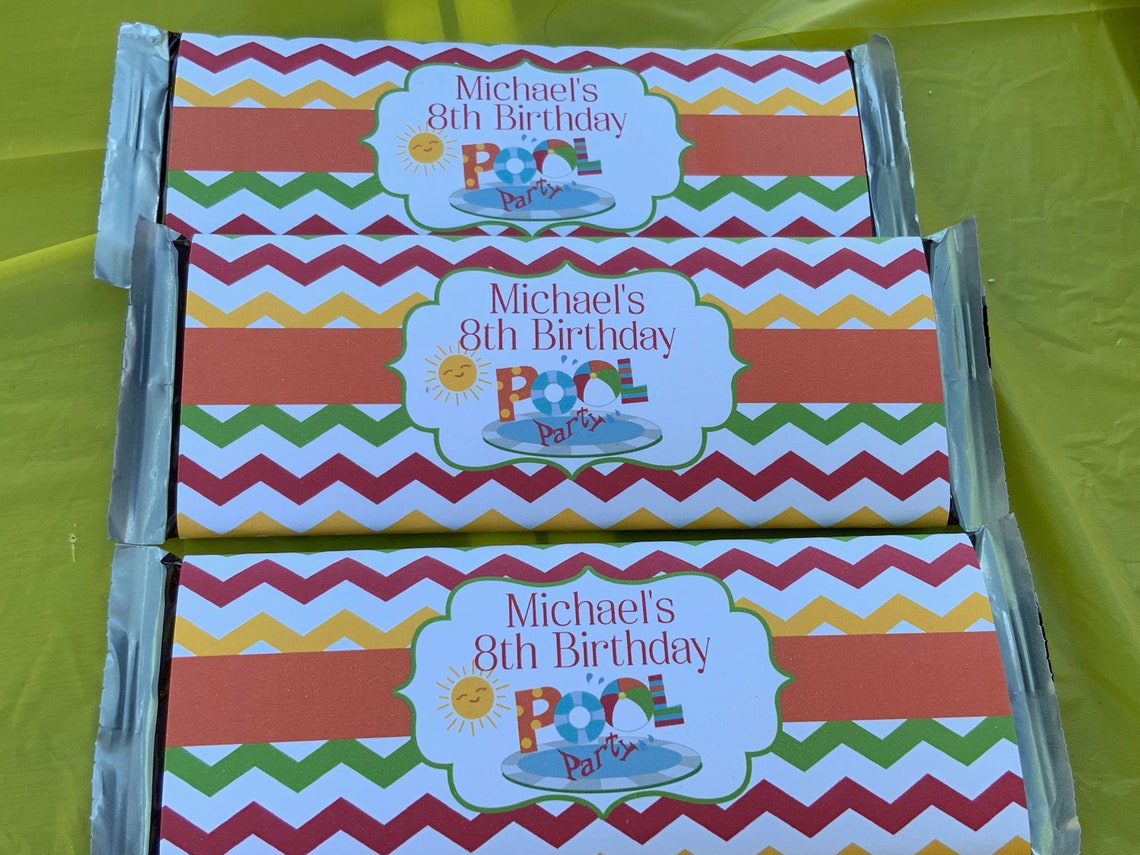 Swim Party Favors Pool Party Favor Pool Party Candy Bar Etsy