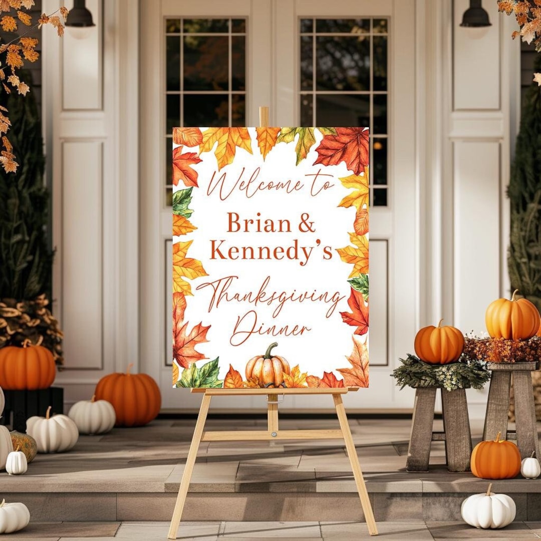 Editable Thanksgiving Dinner 16x20 Welcome Sign Template Printable ...