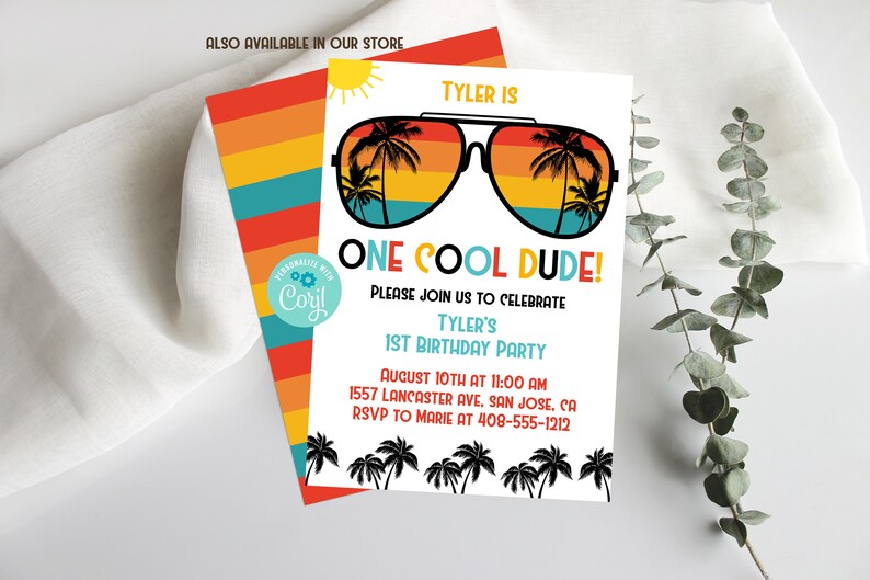 Editable One Cool Dude Sign Milestone Sign 1st Birthday - Etsy