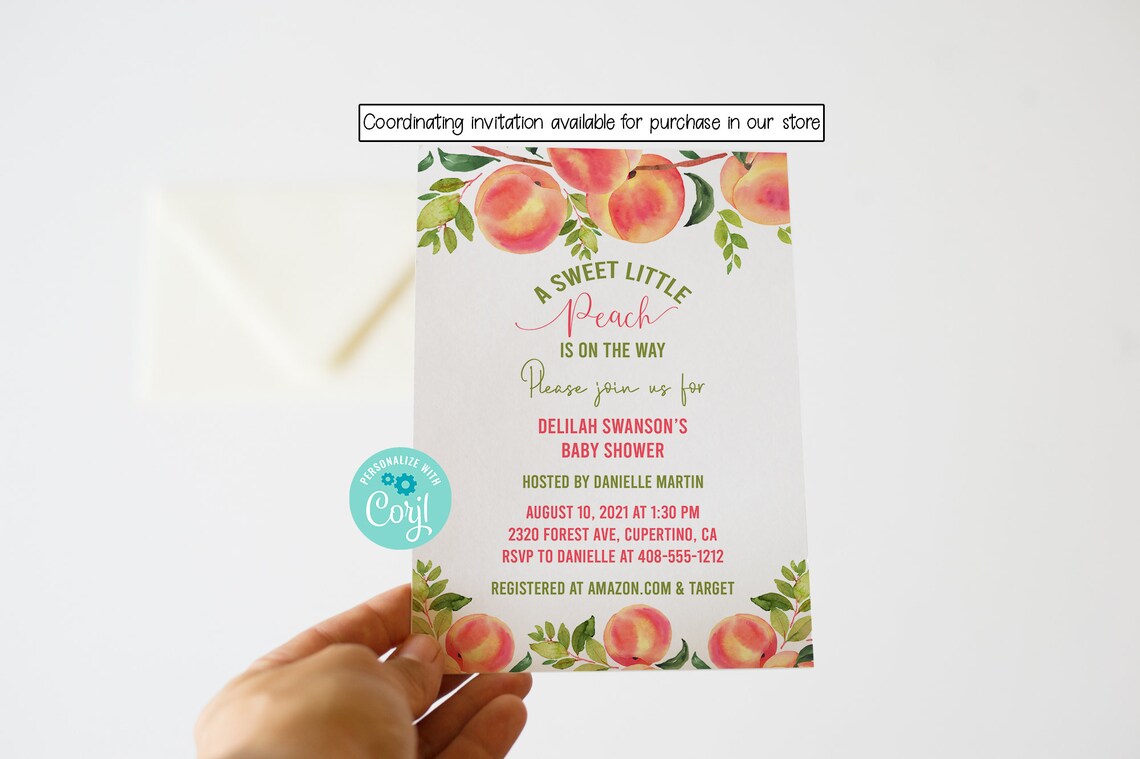 Editable Peach Welcome Sign Peach Baby Shower Peach Bridal - Etsy