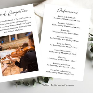 Editable Music Concert Program Template, Printable Concert Pamphlet ...