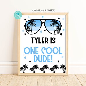 Editable One Cool Dude Sign, Milestone Sign, 1st Birthday, First ...