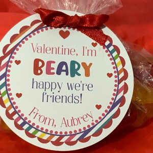Bear Valentine, Gummy Bear, I'm Beary Happy We're Friends, Valentine's ...