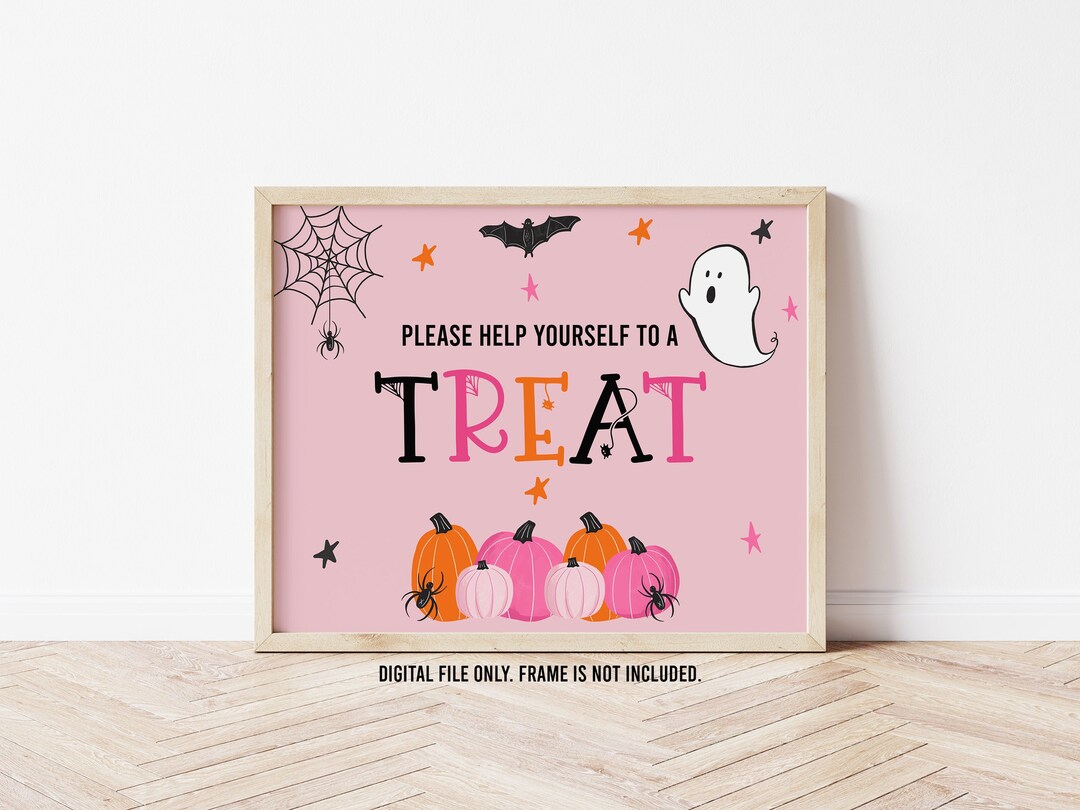 Printable Treat Sign, Halloween Birthday Party, Halloween Baby Shower ...