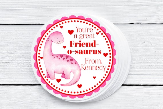 Pink Dinosaur Valentine Tags For School Classroom Valentine Party ...