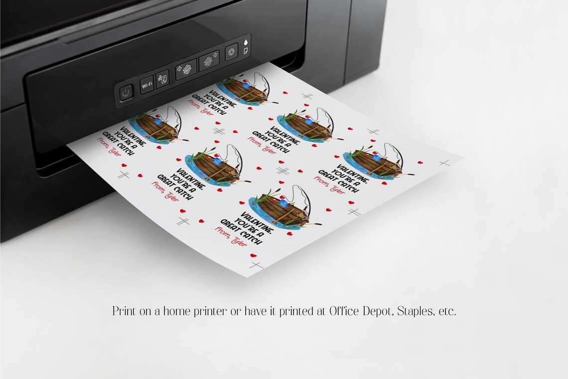 Editable You're a Great Catch Valentine Fishing | Etsy