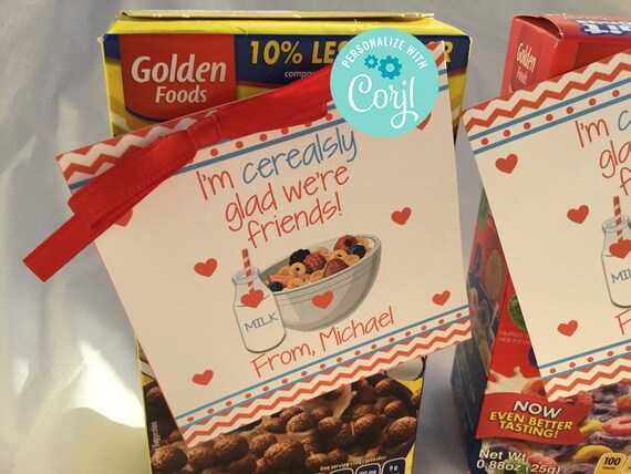 Editable Cereal Valentine, Cereal, Valentine, Cerealsly, Cerally ...