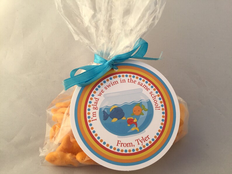 Printable Tags Fish Valentine's Day Tag so Glad We Swim - Etsy