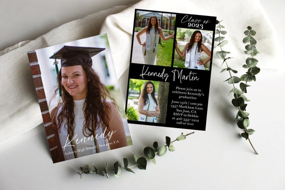 Editable Graduation Photo Announcement Template, Class of 2023 ...