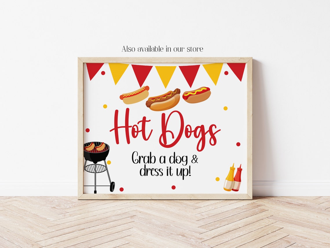 Hot Dog Party Invitation Template Hot Dog Birthday Invite - Etsy