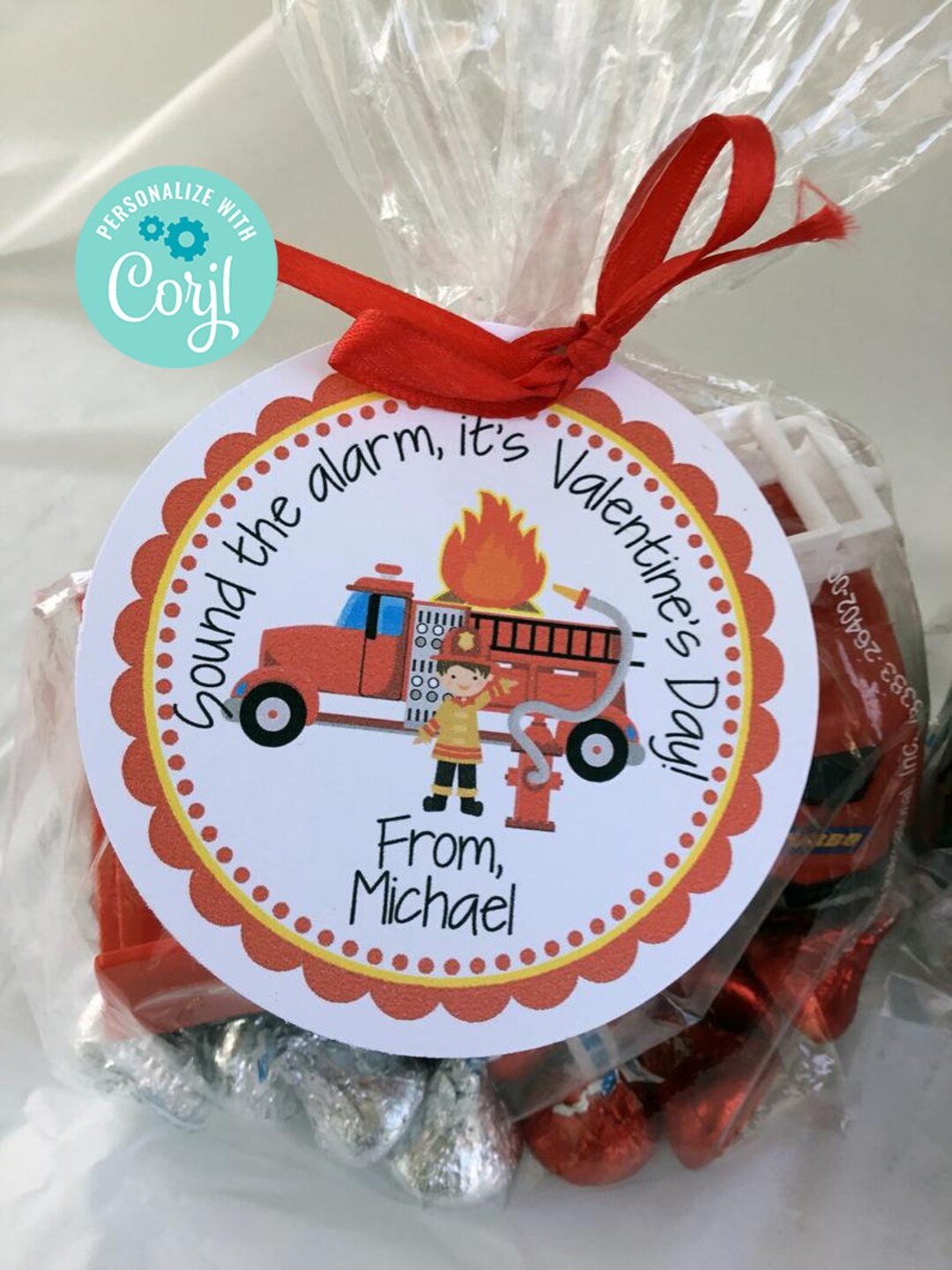Editable Fireman Valentine, Fire Truck Valentine, Printable Valentines ...