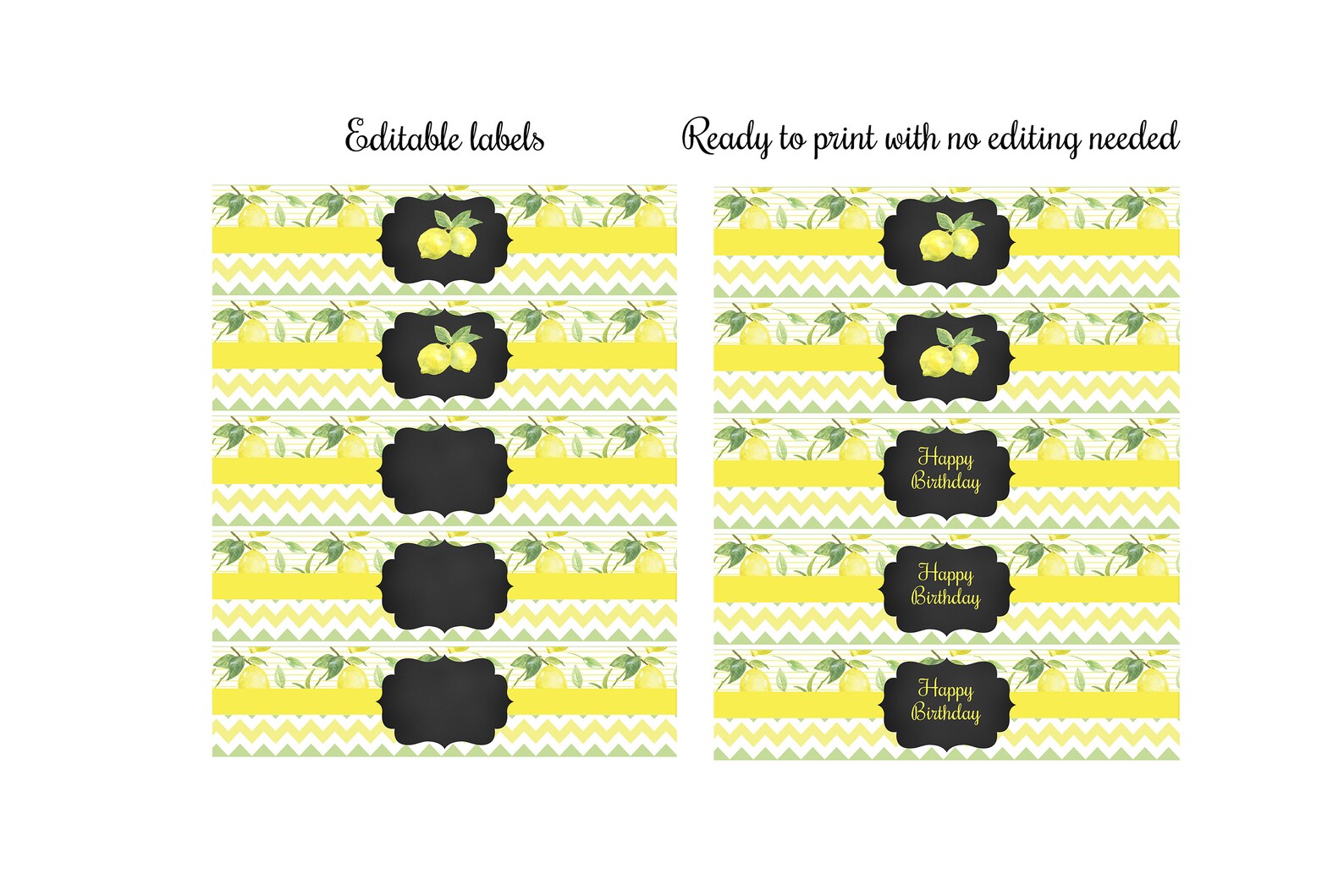 Editable Lemonade Water Bottle Labels, Lemonade Decorations, Lemonade ...