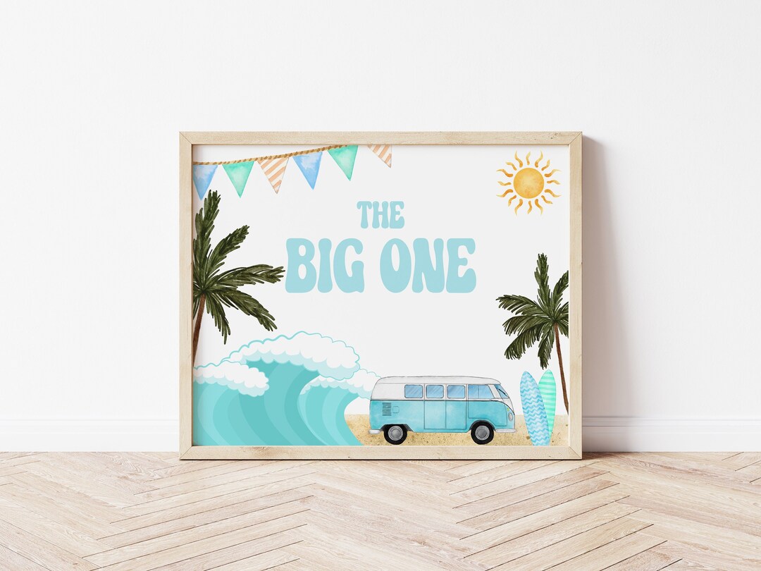 The Big One Sign First Birthday Party Surf Birthday 1st Birthday Party ...