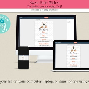 Editable Ghost Bar Menu Sign Halloween Party Decorations Halloween ...