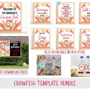 Printable Crawfish Card and Gifts Sign, Gift Table Sign, Crawfish Boil ...