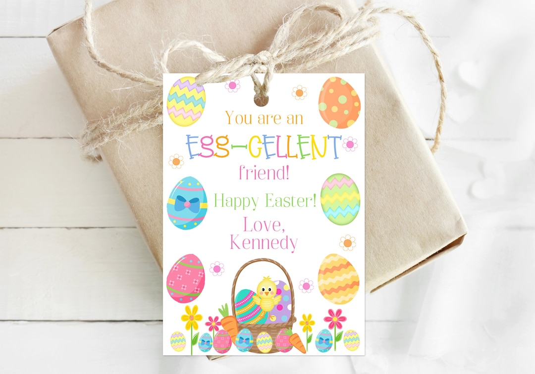 Editable You Are an Egg-cellent Friend Easter Treat Tag, Printable ...