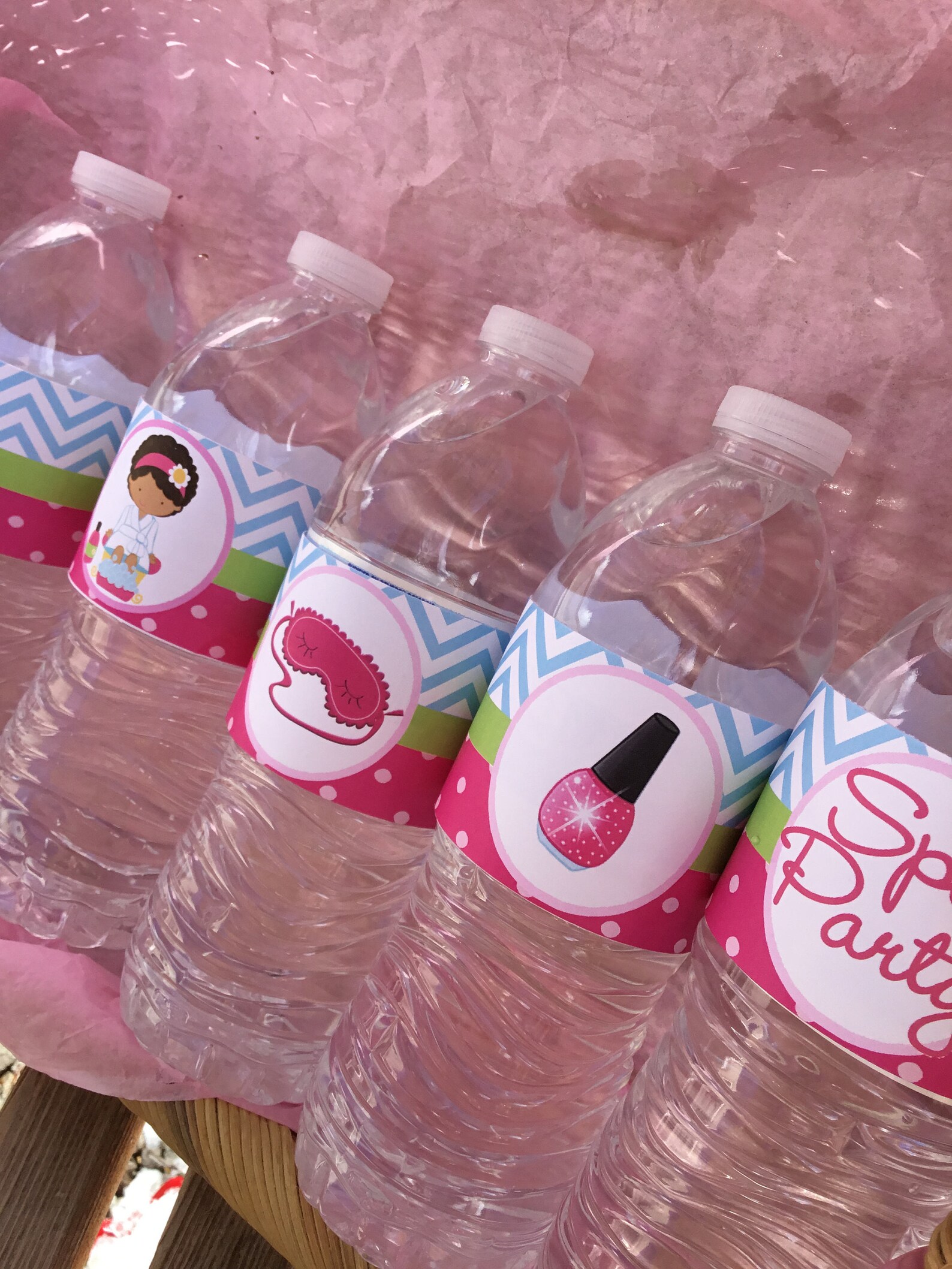 Spa Water Bottle Labels Spa Birthday Party Spa Slumber | Etsy