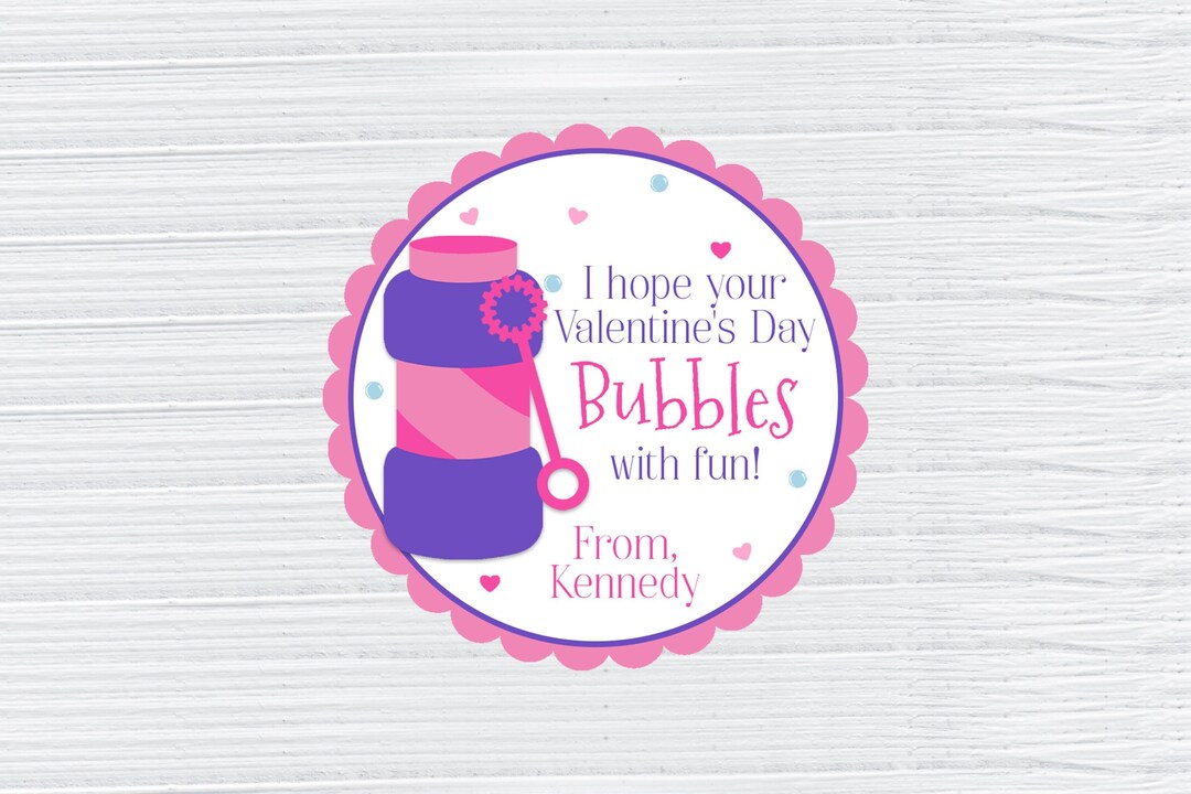 I Hope Your Valentine's Day Bubbles With Fun Tag, School Valentine Gift ...