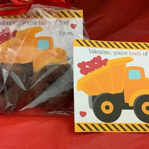 Editable Dump Truck Valentines, Printable Valentines, Construction ...