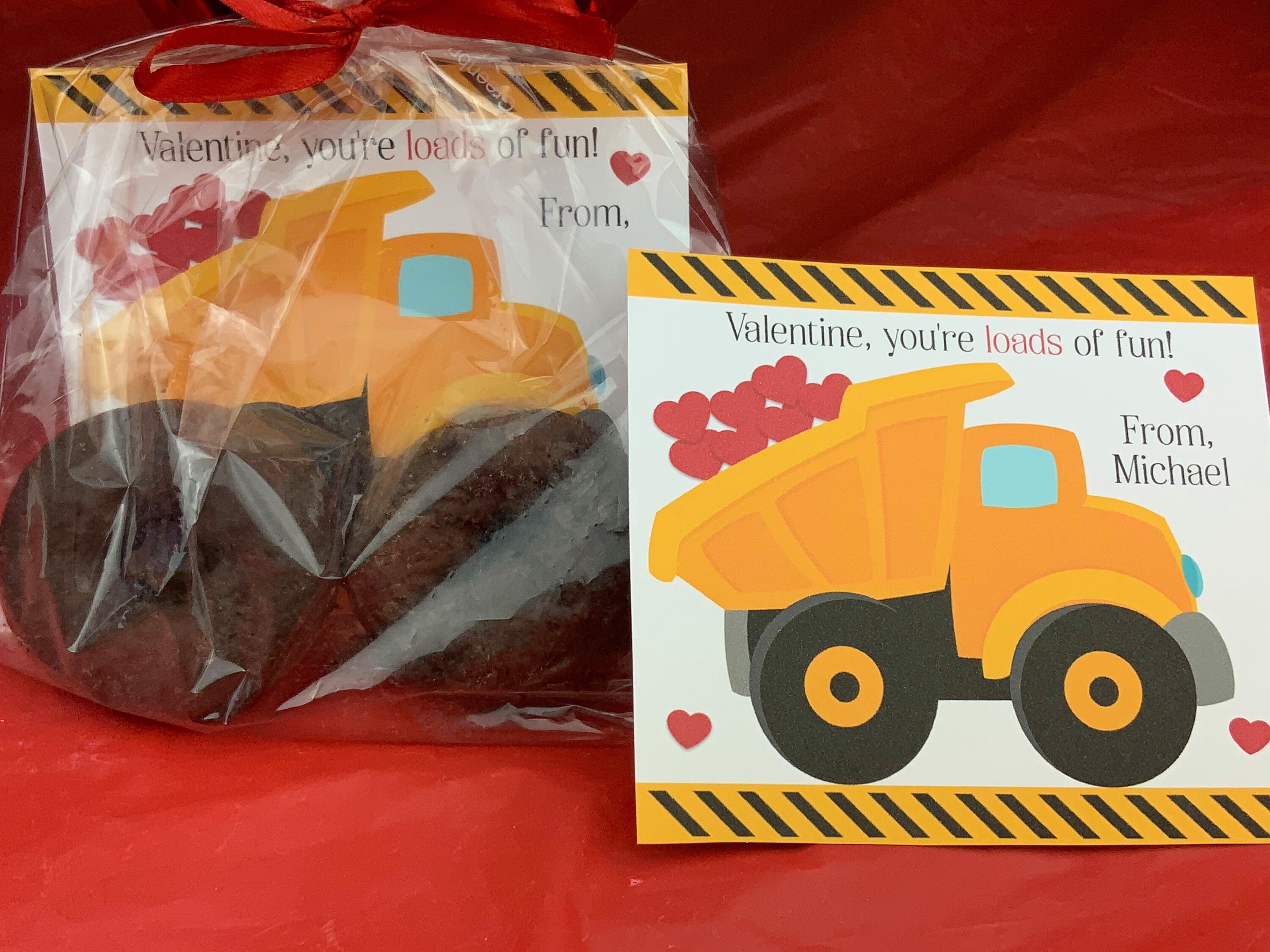 Editable Dump Truck Valentines, Printable Valentines, Construction ...