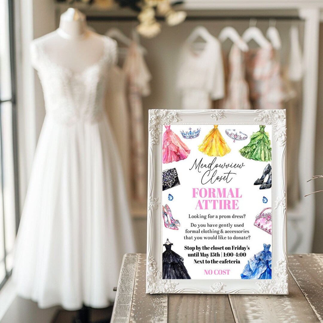 Editable Clothing Drive Flyer Template Prom Dresses and Formal Attire ...