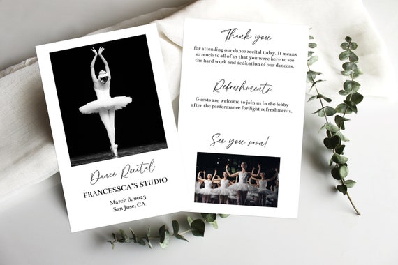 Editable Dance Recital Program Template, Printable Ballet Recital ...