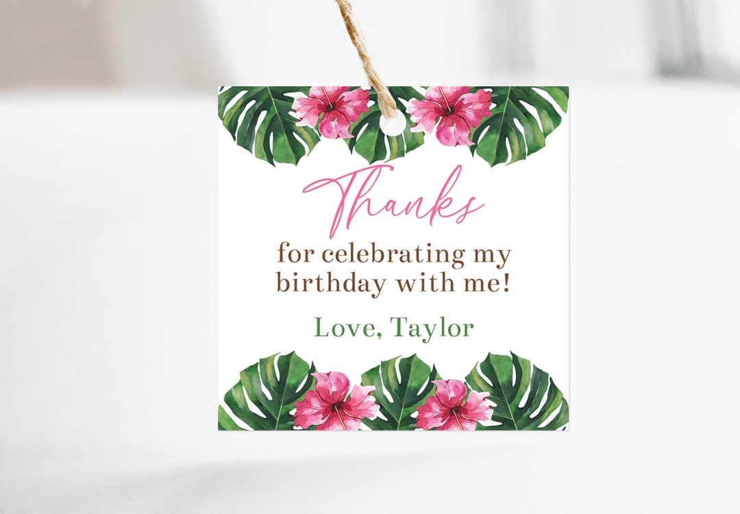 Editable Hawaiian Luau Favor Tag, Printable Hawaiian Party Gift Tag ...
