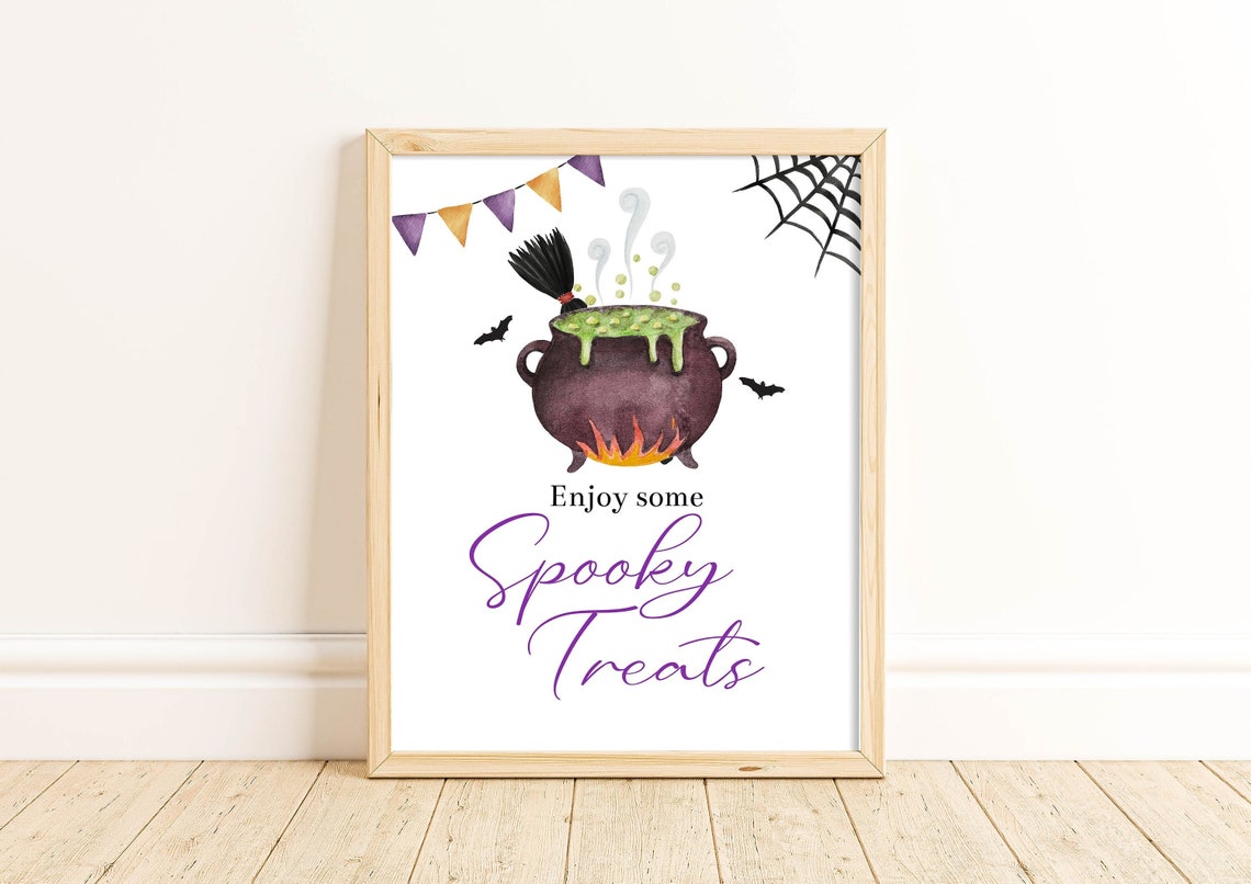 Halloween Spooky Treats Sign Printable Halloween Party - Etsy