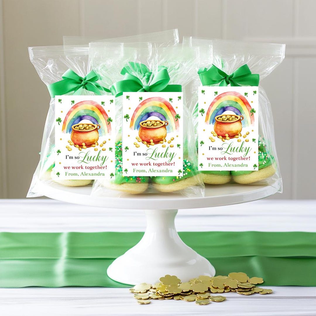 Editable St Patrick's Day Coworker Gift Tag, Printable I'm so Lucky We ...