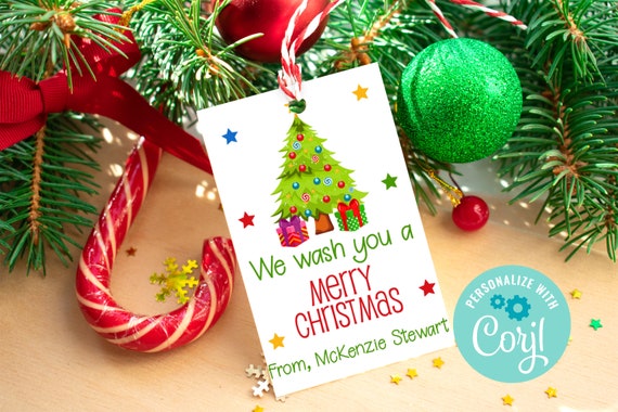 We wash you a Merry Christmas, Editable Christmas Tags, Christmas Gift ...