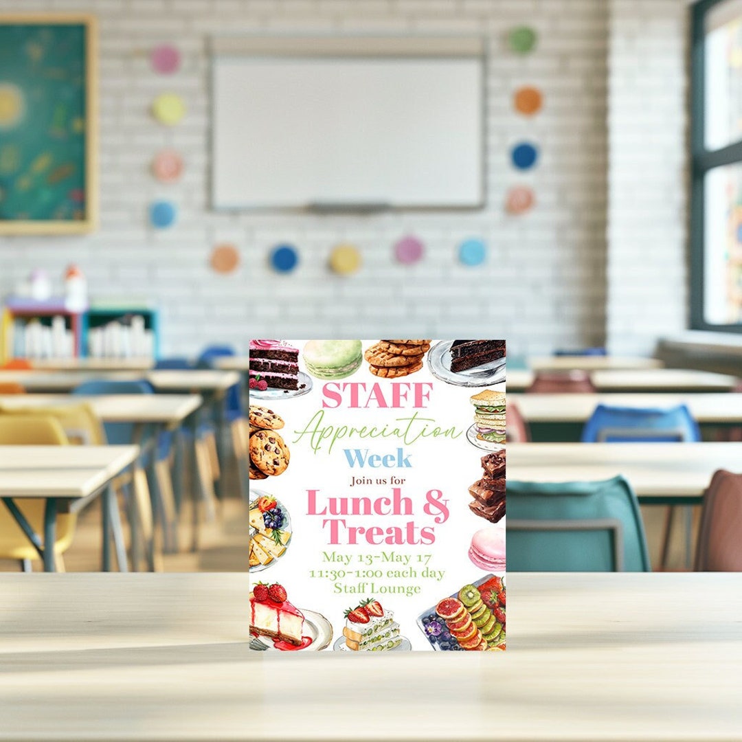 Editable Staff Appreciation Lunch and Treats Flyer Template Printable ...