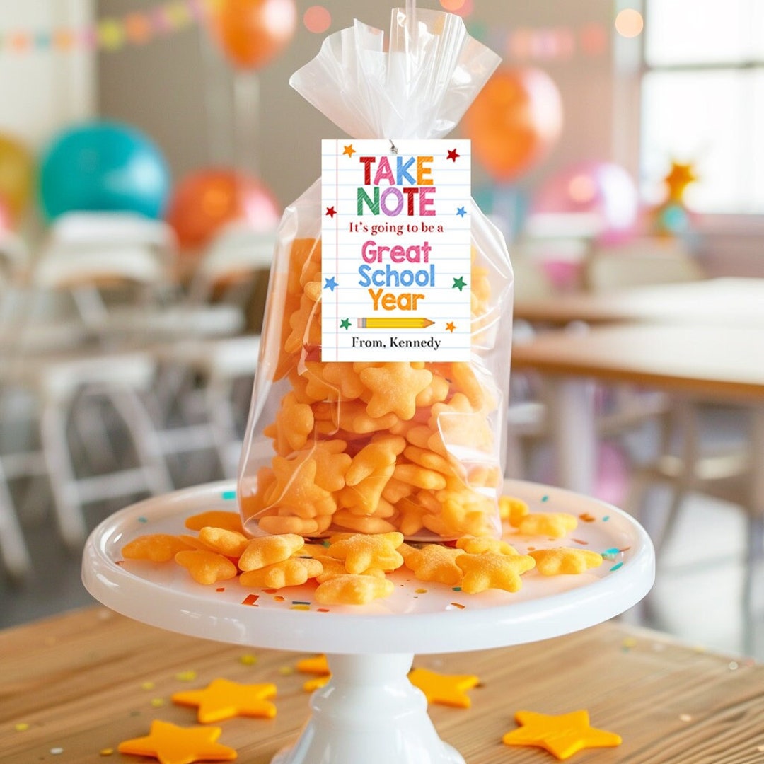 Editable Take Note Back to School Tag Template, Printable 1st Day of ...