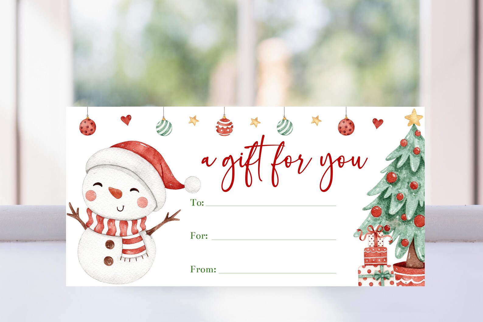 Printable Christmas Gift Certificate Template A Gift for You Editable ...