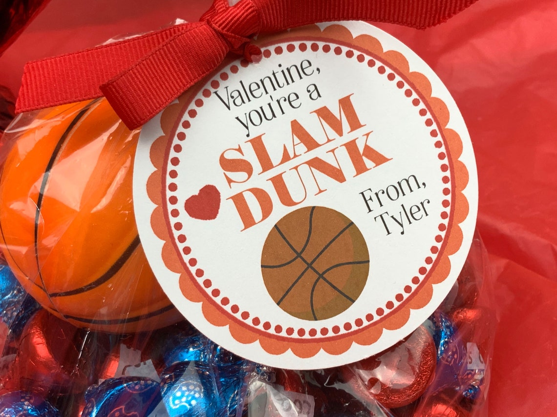 Basketball Valentines Slam Dunk Valentine Sports Valentines | Etsy