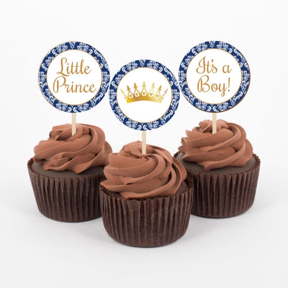 Prince Cupcake Toppers, Prince Baby Shower, Prince Birthday Cupcake ...