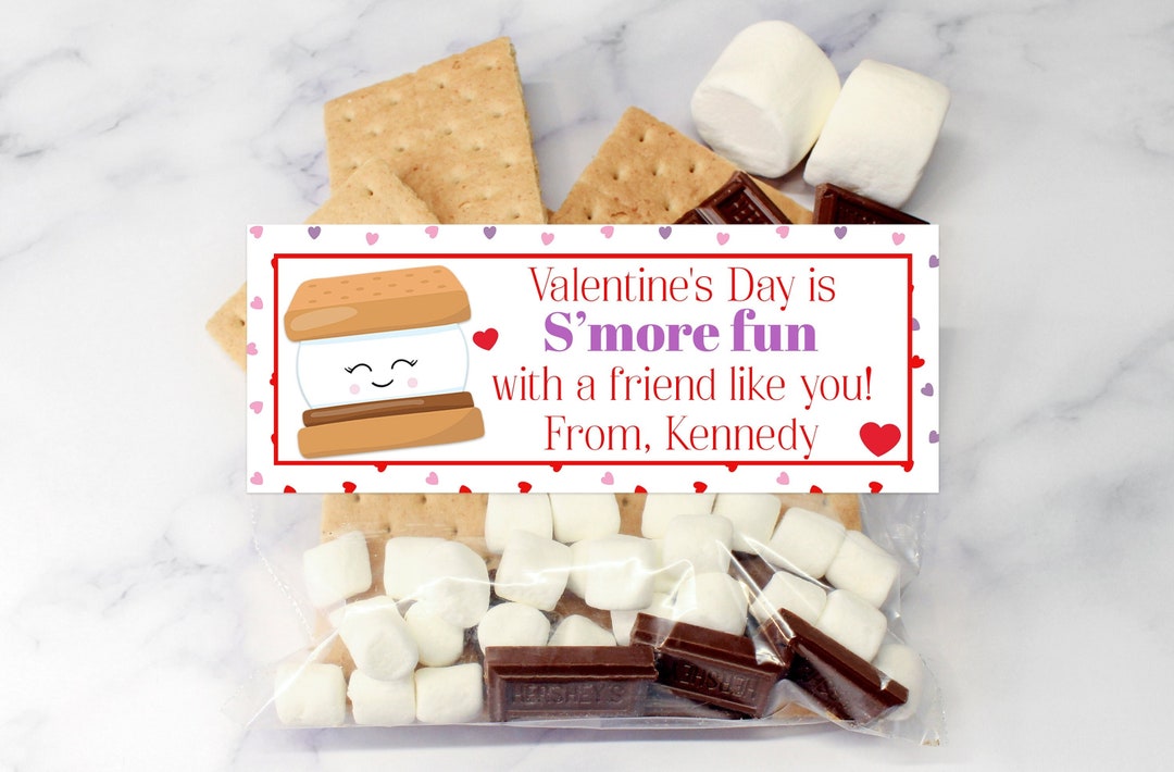 Editable Smore Valentine Bag Topper Template, Valentine's Day is S'more ...