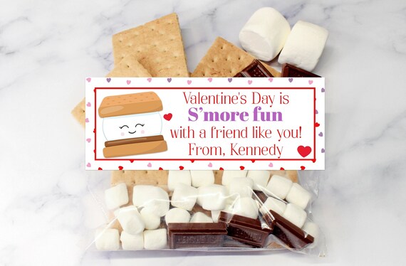 Editable Smore Valentine Bag Topper Template, Valentine's Day is S'more ...